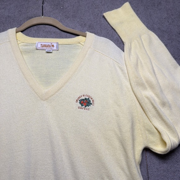 Sahara Club | Sweaters | Vintage Golf Sweater Country Club Logo V Neck ...